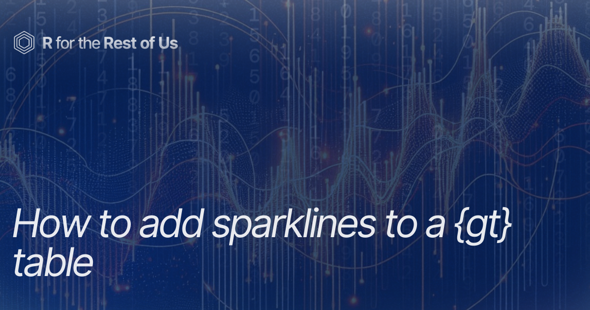 How To Add Sparklines To A Gt Table R For The Rest Of Us