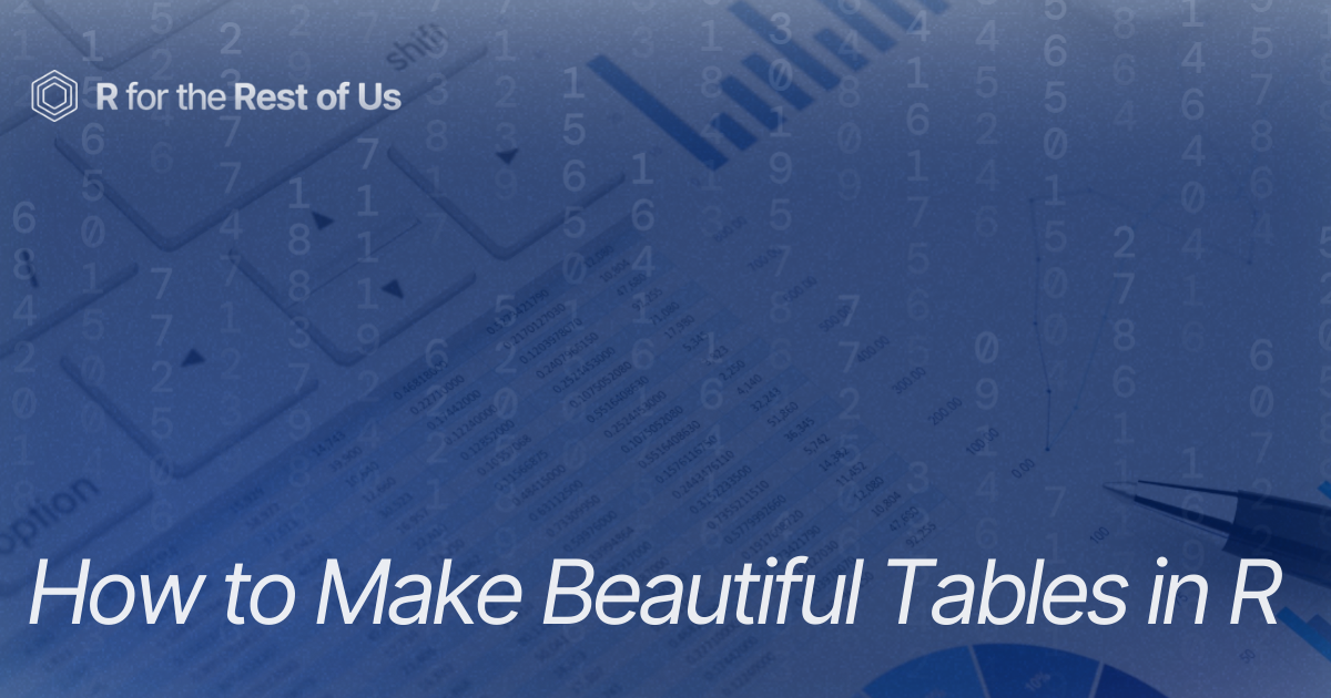 How to Make Beautiful Tables in R