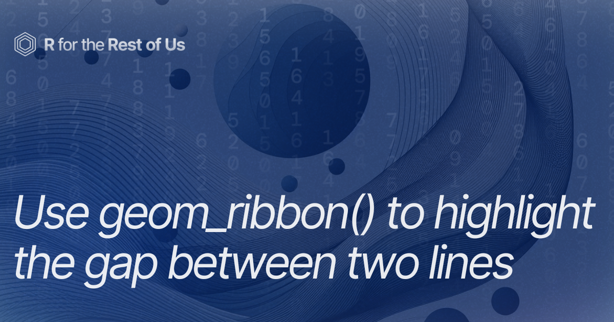 Use geom_ribbon() to highlight the gap between two lines - R for the Rest of Us
